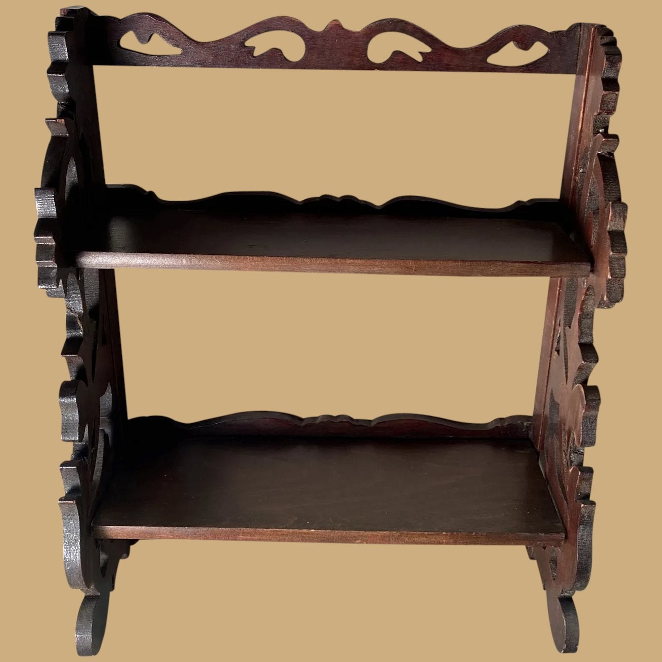 Unusual Antique Victorian brown decorative scrollwork folding Display ...